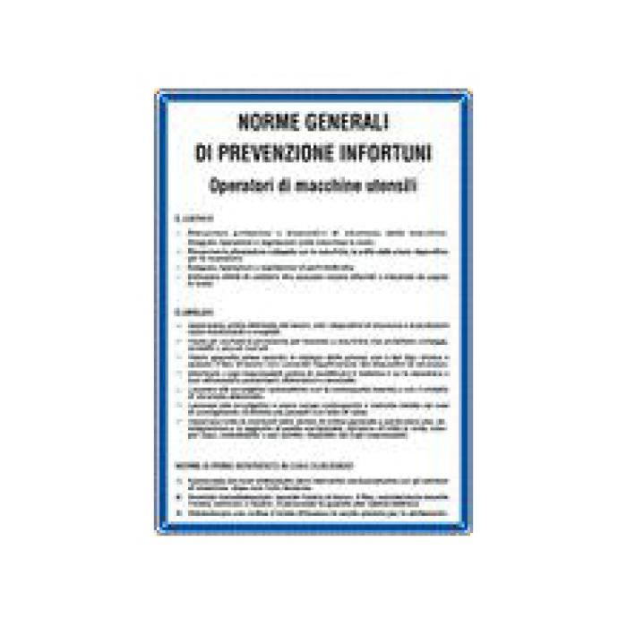 Cartello norme di sicurezza per l'impiego degli esplosivi da mina